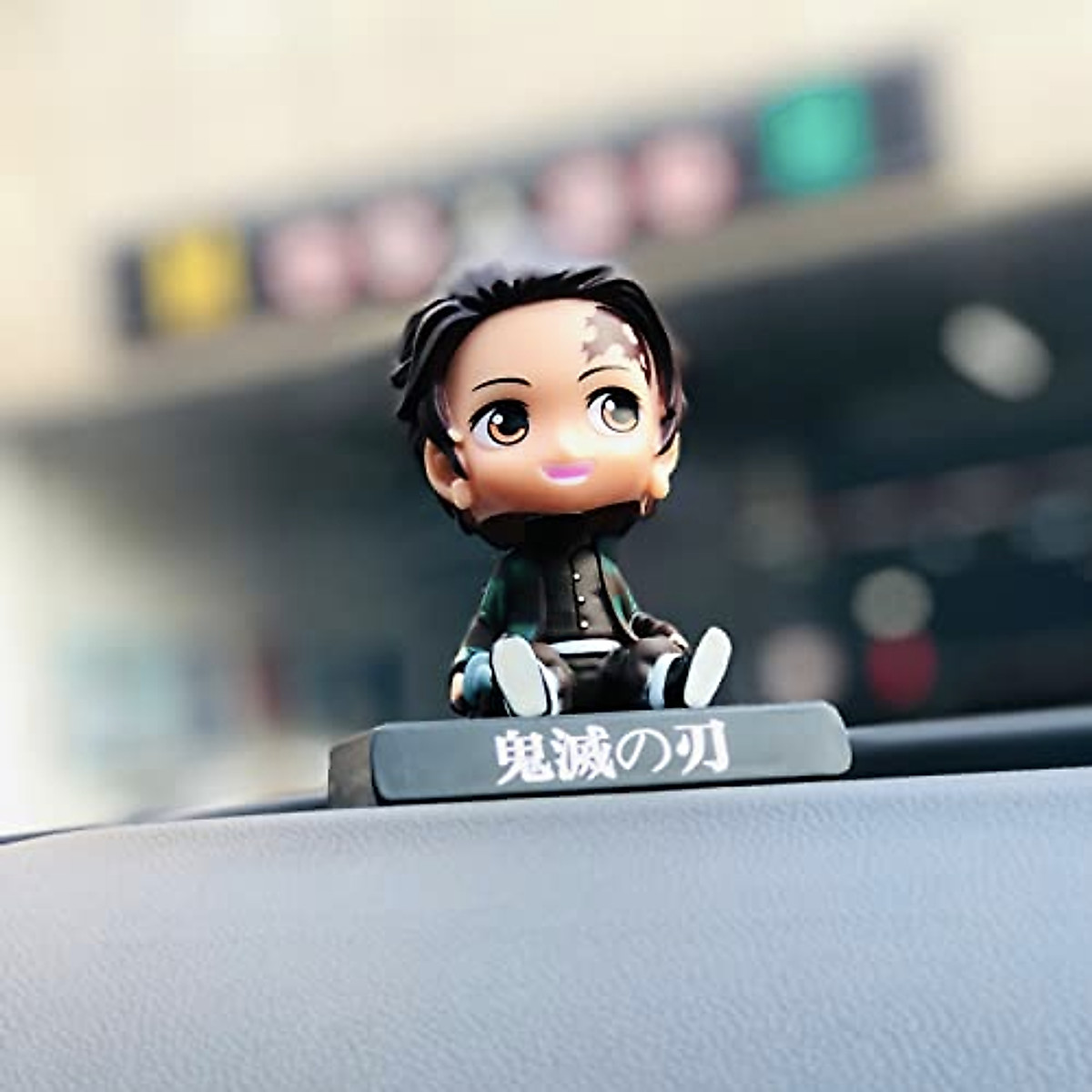 ITUBLE Bobbleheads Anime Tanjiro Action Figures Bobblehead Car Dashboard Decorations Accessories Interior Statue Bobble Head Figure Dash Board Figurine Phone Holder Bracket Birthday Cake Toppers Gifts