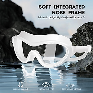 Zsling Swim Goggles,G1 SE Swimming Goggles Anti-fog for Men Women Adults Youth Anti Fog No Leak Clear Wide Vision Goggles for Eyelash Extensions (Clear Lens Black Frame)