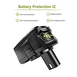 POWTREE 18V 6000mAh P108 Battery Li-ion Replacement for Ryobi 18V Battery ONE+ P108 P102 P103 P104 P105 P107 P109 P122 Cordless Power Tools Battery with LED Indicator