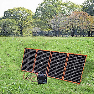XINPUGUANG 80W 12V Foldable Solar Panel Kit Portable Solar Charger USB DC Output for RV/Camping/Portable Power Station/Cell Phone