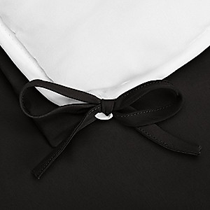 Amazon Basics Light-Weight Microfiber Duvet Cover Set with Snap Buttons - Full/Queen, Black