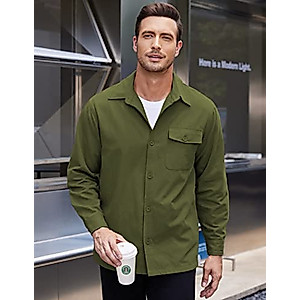 COOFANDY Men's Work Jacket Casual Designer Warm Shirt Jacket Outdoor Hiking Jackets