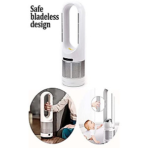 SABYDICAR Bladeless Heater Fan Standing Cooler Heater Tower Fan for Home Office,Remote Household Leafless Tower Fans,11 Speeds Electric Fan,8H Timer,80° Oscillating Fan