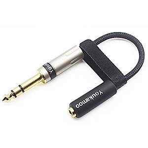 Youkamoo [ 1/4" TRS 6.35mm Male ] 6.35mm Male to 4.4mm Female 8 Core Silver Plated Headphone Earphone Audio Adapter Cable New in Box 6.35mm Stereo to 4.4mm Balanced [ 4.4mm Female ]