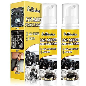 Foam Cleaner For Car, 2 Packs High Effective Foam All Purpose Cleaner, Enhanced Formula Car Magic Foam Cleaner For Car Interior, Multipurpose Foam Cleaner Spray For Carpet, Upholstery, Fabric Washing