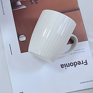 MIWARE 11 Ounce Porcelain Mugs, Set of 6 Coffee Mugs for Tea, Milk, Hot Cocoa, White