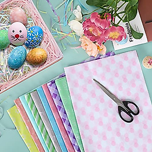 SANNIX 100 Sheets Spring Easter Tissue Paper Pink Green Blue Bulk Gift Wrapping Paper for Easter Gift Wrapping DIY Crafts Birthday Party Spring Decoration 19.7 ×13.8 Inch (10 Patterns)