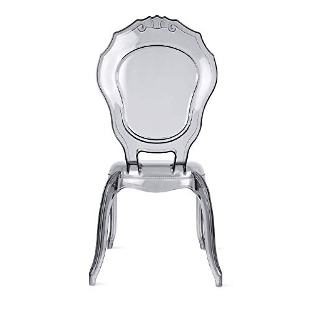 2xhome - Belle Style Ghost Side Chair Dining Room Chair - Smoke Accent Seat - Lounge No Arm Arms Armless Less Chairs Seats Higher Fine Modern Designer Artistic Classic Mold