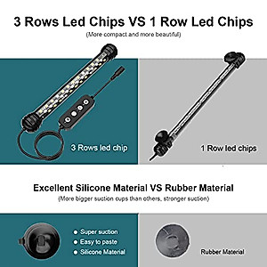 SEAOURA Led Aquarium Light with Timer, Submersible Aquarium Lights for Fish Tank, Fish Tank Light with Auto On/Off, 3 Lighting Modes, Adjustable Brightness (22.8 in for 24-43inch Planted Tank), 12W