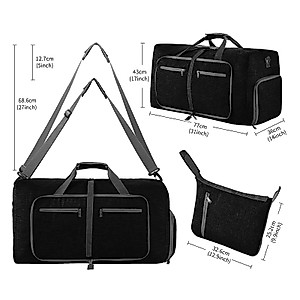 LE FUTUR 115L Foldable Travel Duffle Bag,Foldable Travel Bag with Shoes Compartment Lightweight and Packable Duffel Bag for Easy Storage Ideal for Convenient Travel (travel duffels)