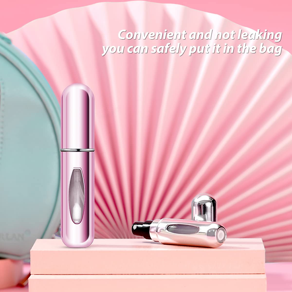 BeautyChen 6 Pack 5ml Refillable Perfume Atomizer Spray Bottle Portable Mini Empty Easy to Fill Scent Aftershave Pump Case Travel Outgoing Purse Multicolor