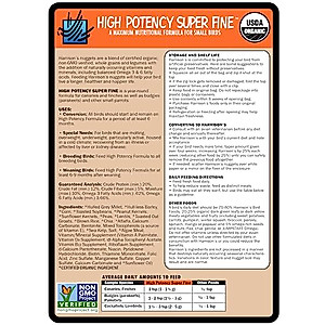 Harrison's Bird Foods High Potency Sup Fine 1lb Certified Organic Formula