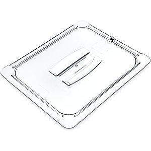Carlisle FoodService Products 10230U07 StorPlus Half Size Polycarbonate Universal Handled Food Pan Lid, Clear