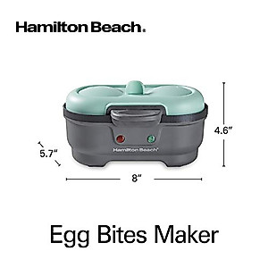 Hamilton Beach Electric Egg Bites Cooker & Poacher with Removable Nonstick Tray Makes 2 in Under 10 Minutes, Teal (25506)