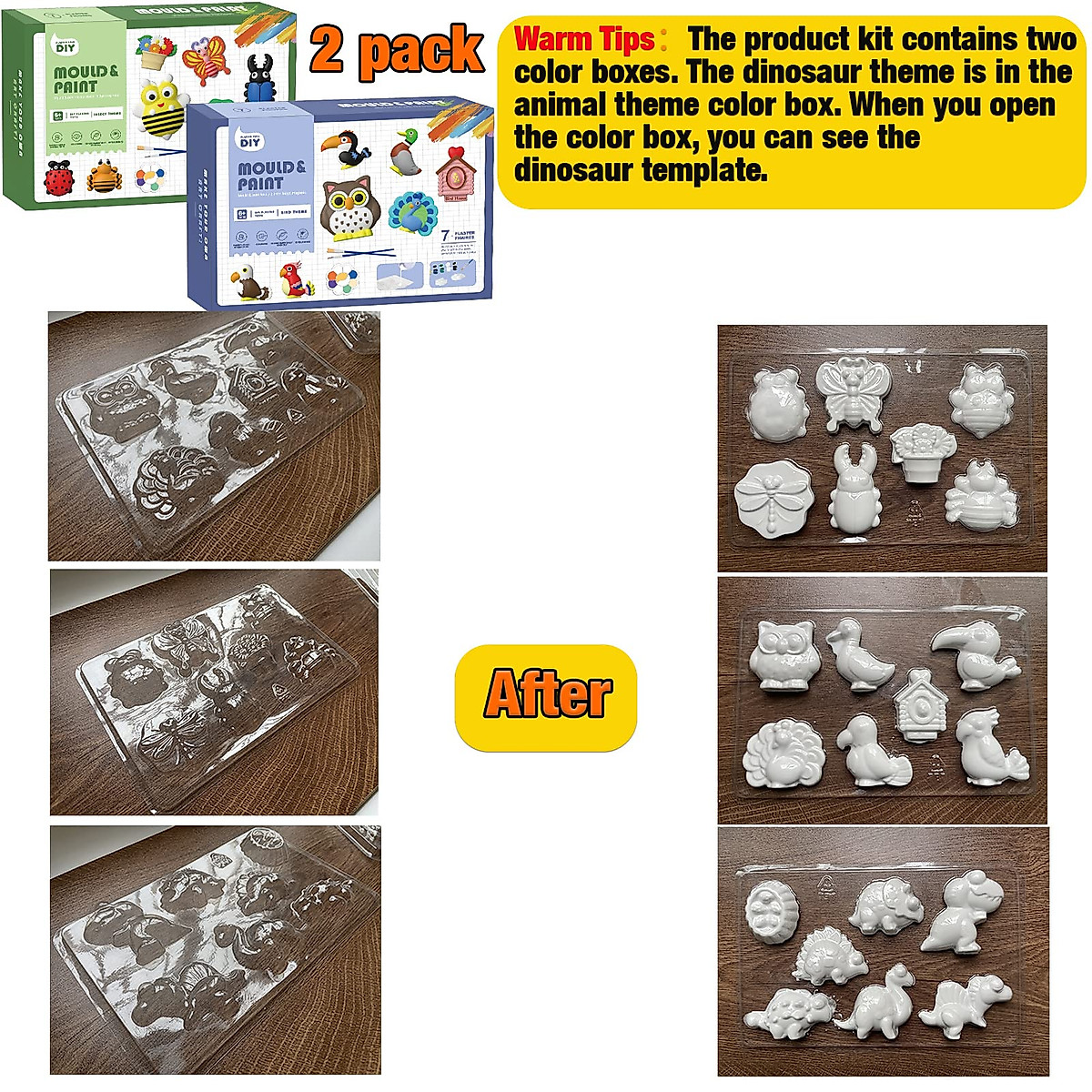 Lajeje 79 PCS Dinosaurs Ceramic Painting Kit for Kids Age 4+, Arts and Crafts Set for STEAM Projects, Creative DIY Kids Painting Set Toy Gifts for Boys & Girls