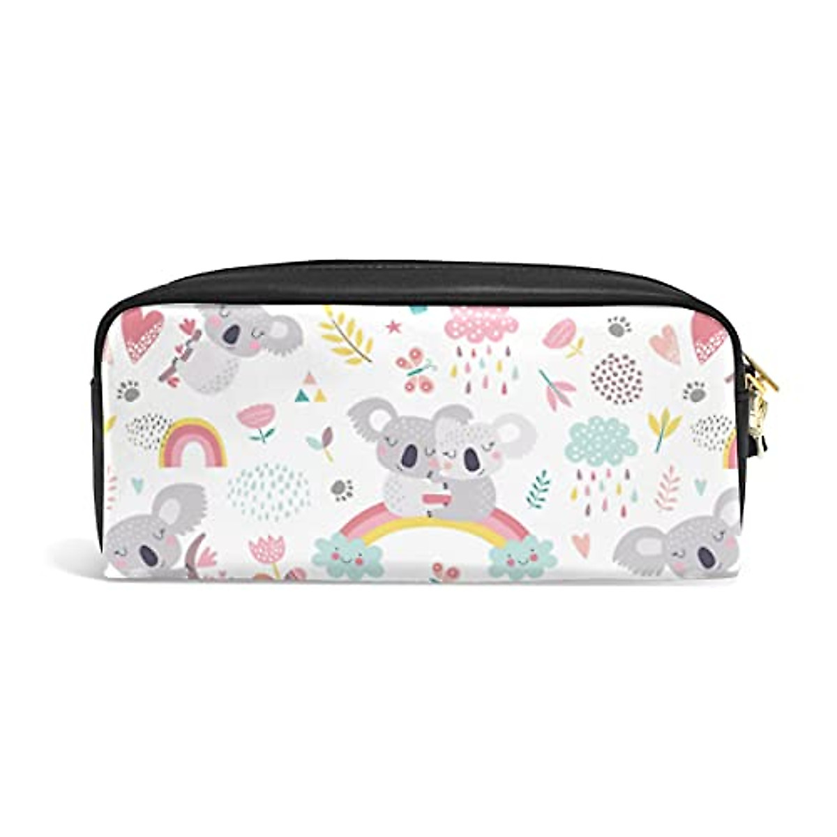 Custom Girl Pencil Case Personalized Your Name Text Cute Rainbow Koala Unique Pencil Bag Customized Pencil Pouch for School Students