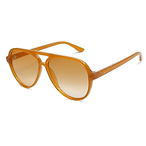 SOJOS Classic Polarized Aviator Sunglasses for Women Men, Retro Trendy Aviators Shades SJ2201, Orange/Gradient Yellow