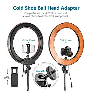 Neewer Ring Light Kit:18"/48cm Outer 55W 5500K Dimmable LED Ring Light, Light Stand, Carrying Bag for Camera,Smartphone,YouTube,TikTok,Self-Portrait Shooting, Black, Model:10100416