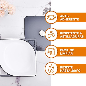 Bruntmor 5 Quart Cast Iron Enameled Coated Dutch Oven In Modern Squoval Shaped Design, Nonstick Seasoned Pot With Stainless Steel Knob, Grey With Grey Lid