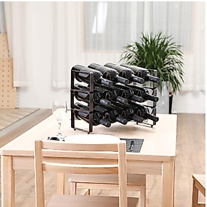 YCOCO Wine Rack,3 Tier Stackable Freestanding Countertop Wine Holder Can Hold 12 Bottles Wine,Space Saver for Wine Cabinet and Counter Storage,for Champagne and Red White Wines