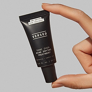 Versed Game Over Acne Drying Treatment - Sulfur, Bentonite and Kaolin Clay Absorb Excess Oil and Help Reduce Blemishes - Acne Treatment Cream to Exfoliate Without Stripping - Vegan (0.5 fl oz)