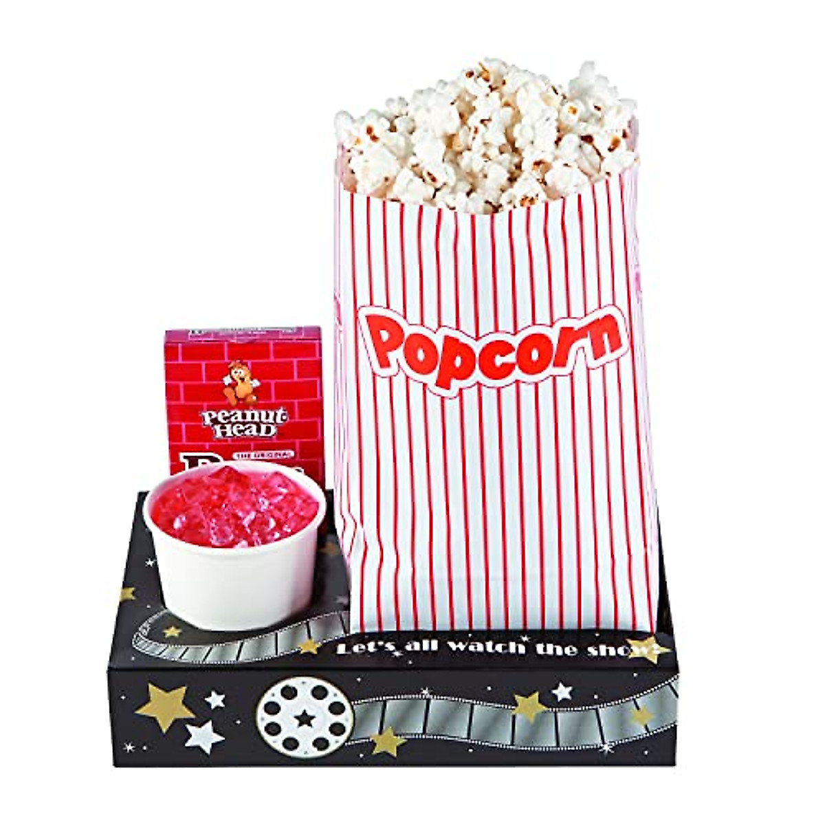 Movie Night Snack Trays Hold Popcorn, Box of Candy and Drink for Movie Night Supplies - 24 Trays
