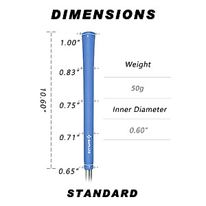 SAPLIZE Rubber Golf Grips, 13 Grips with Complete Regripping Kit, Standard Size, Golf Club Grip, Blue