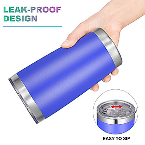 VEGOND 20oz Tumbler with Lid and Straw Stainless Steel Tumbler Cup Vacuum Insulated Double Wall Travel Coffee Mug Powder Coated Coffee Cup (Bluish Violet 1 Pack)