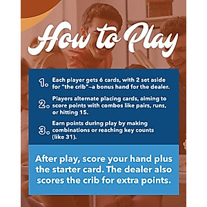 WE Games Wooden Cribbage Board Game Set, Continuous 3 Track for 2-3 Players, Travel Cribbage Board with Card Storage, Includes 9 Metal Pegs & Deck of Cards, Card Games, Classic Board Games for Adults