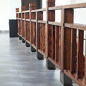 SPACEEUP 4x4 Post Base 10 Pcs, Inner Size 3.6"x3.6" Post Base Brackets, Heavy Duty Powder-Coated Post Anchor Matte Black Wood Post Brackets for Pavilion Deck Railing Support Deck Base Plate