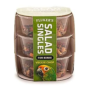 Fluker's Salad Singles All Natural Veggie Bird Mix - Just Add Water, Each Pack Makes 2oz of Food, Great for Parakeets, Cockatiels, Conures, and Parrots, 3 Pack 0.65oz