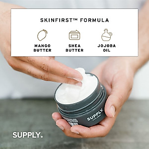 SUPPLY Ultra Lather Shaving Cream Sandalwood & Cedar - Hypoallergenic Formula for Men - 3.4 Oz Jar - Naturally Soothes and Protects, Guards Against Razor Burn and Irritation