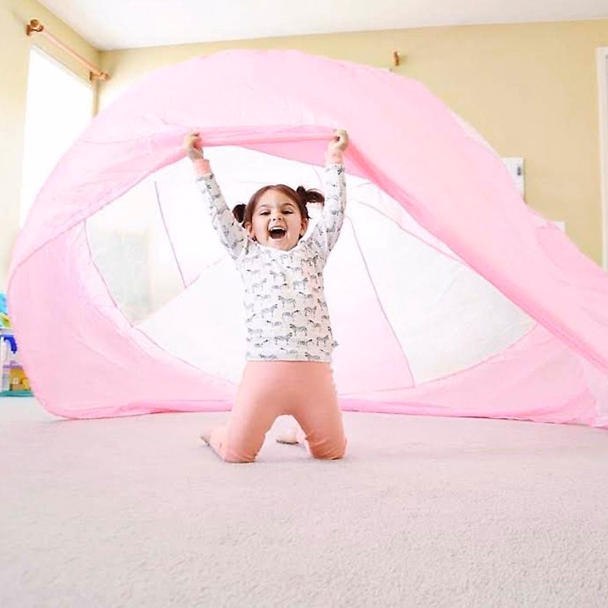 The Original Patented AirFort - Build A Fort in 30 Seconds, Inflatable Fort for Kids, Play Tent for 3-12 Years, A Playhouse Where Imagination Runs Wild, Fan not Included (Pretty in Pink)