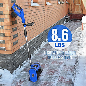 SOYUS Cordless Snow Shovel, 20V 11-Inch Snow Blower Cordless, Electric Snow Shovel with Adjustable Front Handle, Dust Bag, 4.0Ah Battery & Quick Charger Included