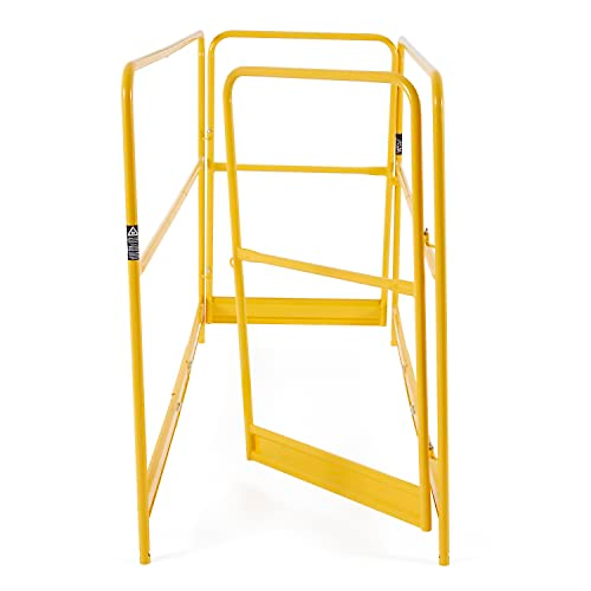MetalTech Versatile 6 Foot Metal Guardrails System Accessory Baker Style for Select Jobsite Series Scaffolding Platform with Non Slip Deck, Yellow