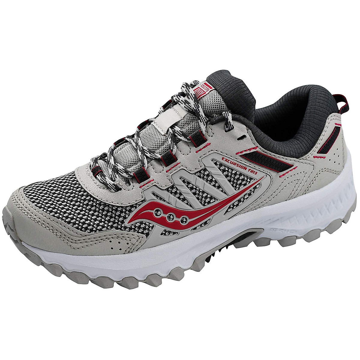 Saucony Women's Versafoam Excursion Tr13 Trail Running Shoe, Grey/Black/Burgundy, 8