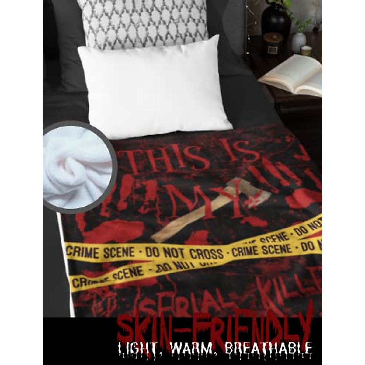 InnoBeta Serial Killer Gifts, Serial Killer Blanket, This is My Serial Killer Documentaries Watching Blanket, Gift for True Crime Lovers, Women, Men, Soft Throw Blanket 50"x65"