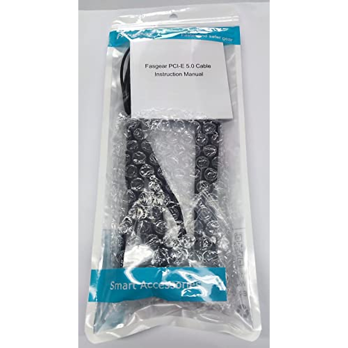 Fasgear PCI-e 5.0 Extension Cable: 16Pin(12+4) Male to PCIE 5.0 4x8(6+2) Pin Female Sleeved Extension Cable, 40cm 12VHPWR Cable Compatible for GPU GeForce RTX 3090Ti & RTX 4080 4090 (16AWG/Black)