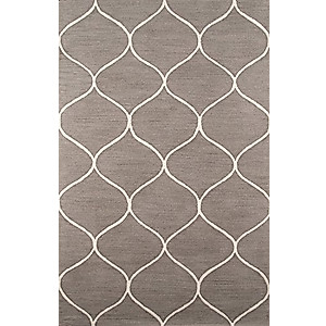 Momeni Rugs Newport Collection, 100% Wool Hand Tufted Loop Cut Contemporary Area Rug, 9' x 12', Grey