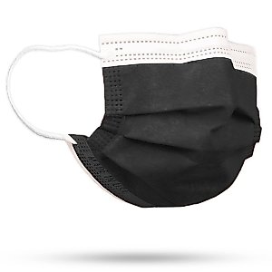 4-Ply Breathable Disposable Face Mask - Made in USA - Comfortable Elastic Ear Loop Multiple Colors (50, Black and White)