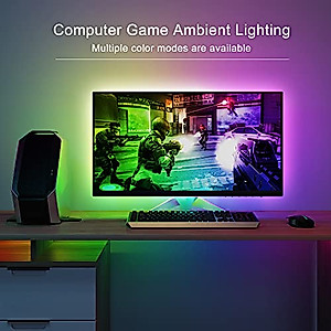 ONSTUY LED Strip Lights 6.56ft for 40-60in TV, USB LED TV Backlight Kit with Remote,RGB Color Changing - 16 Color 5050 LEDs Bias Lighting for HDTV