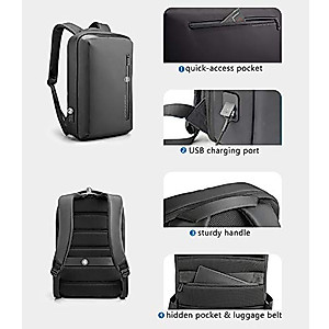 WILSLAT Laptop Backpack for Men Business Professional Anti Theft Slim Durable Laptops Backpack with USB Charger, College School Computer Bag Fits 15.6 Inch Laptop and Notebook