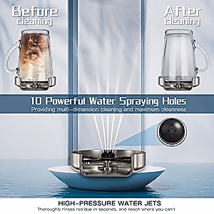 Glass Rinser-Cup Washer for Sink-Bottle Washer-Kitchen Sink Accessories-Can Be Used for Baby Bottles Shaker Bottle Cup-Kitchen Sink Accessories (Brush Nickel)