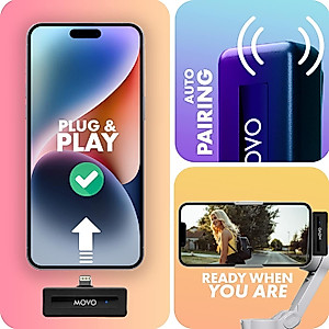 Movo Wireless Mini DI Duo Wireless Microphone for iPhone - iPhone Microphone for Video Recording with Clip on Lavalier Microphone for iPhone 10 HR Battery 164FT Range, Wireless Mic for iPhone
