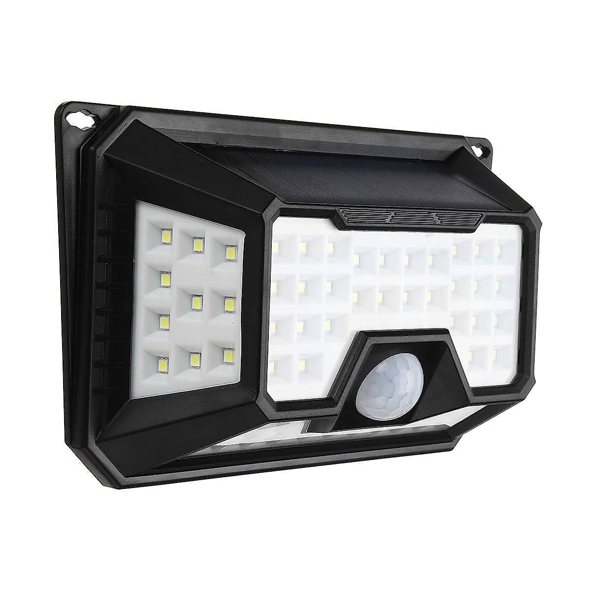 DHAEY 1pack Led Street Lighting 100W Solar Light 66 LEDs 4 Side Outdoor Solar PIR Motion Sensor Garden Wall Lamp 3 Mode Lamp Waterproof IP65 Luopan Tracking Lighting