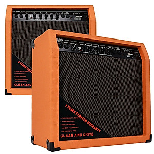 EMB GA100 500W 10" Electric Guitar Amplifier Speaker Portable Powerful Studio and Stage Cabinet PreAMP – with Built in Headphone Jack and 2 Inputs and SD USB AUX Bluetooth (Yellow)