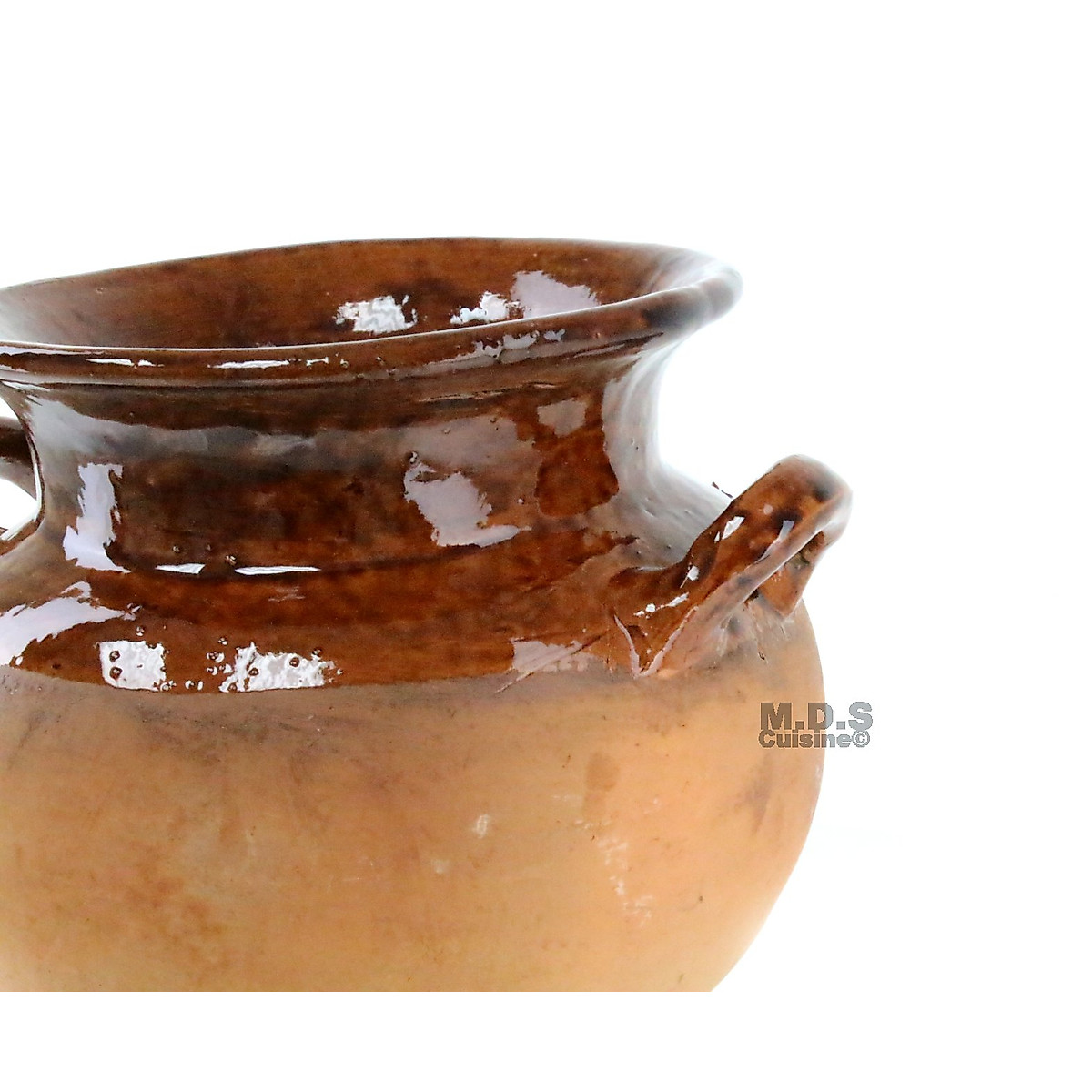 Olla Frijolera De Barro 1.5 Qt. Mini Traditional Handmade Mexican Authentic Artisan Barro Clay 100% Stockpot with Brown Glaze Interior Finish
