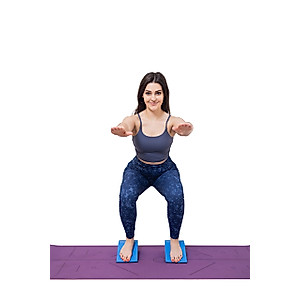 Lumia Wellness Yoga Foam Wedge Blocks, Pelvic Sacral Block, Non-Slip Bottom, Calf Raise, Squat Block, Wrist Support, Pilates