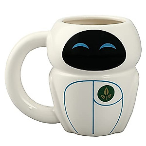 Bioworld Wall-E robot and Eve 2 PC 20 OZ. Sculpted Ceramic Mug Set