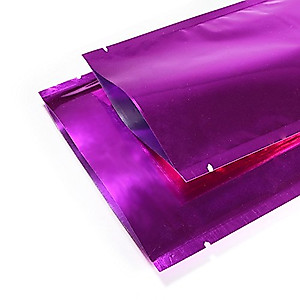 100x Premium Purple/Rose Mylar Foil Open Top Bags (4cm x 6cm)